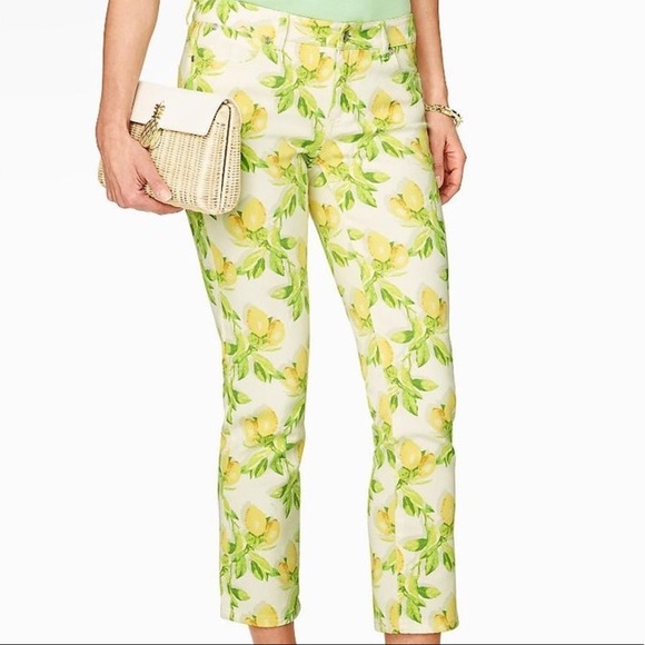 Talbots | Pants & Jumpsuits | Talbots Signature Crop Lemon Print Pants ...